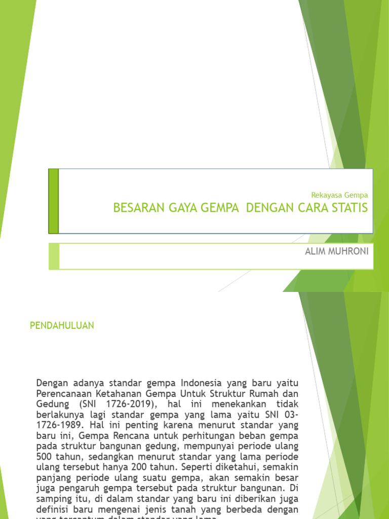 4.5 Besaran Gaya Gempa Statis | PDF | Teknologi & Rekayasa