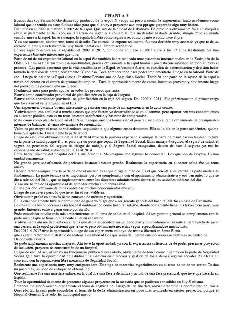 CHARLA 3 Modulo Economia | PDF | Hospital