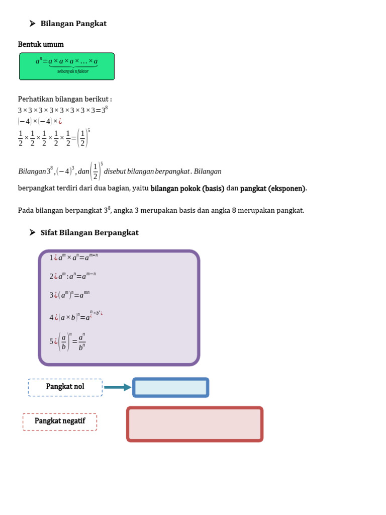 Perpangkatan Dan Bentuk Akar (p1&p2) | PDF