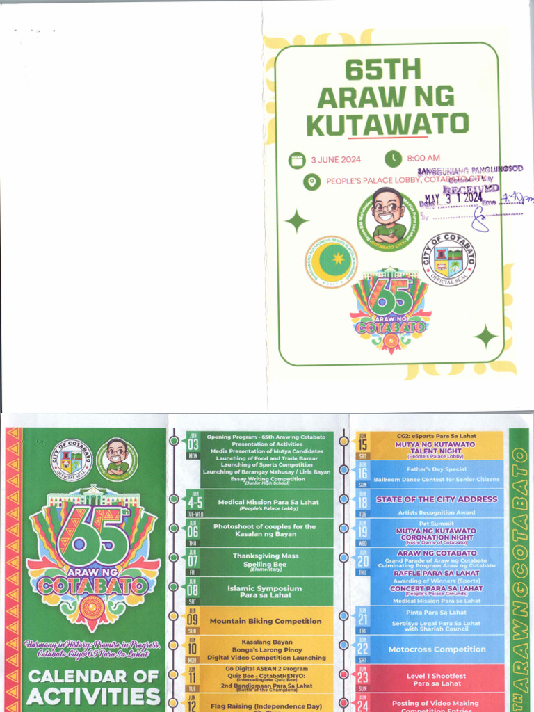 CMO Program Araw NG Cotabato | PDF