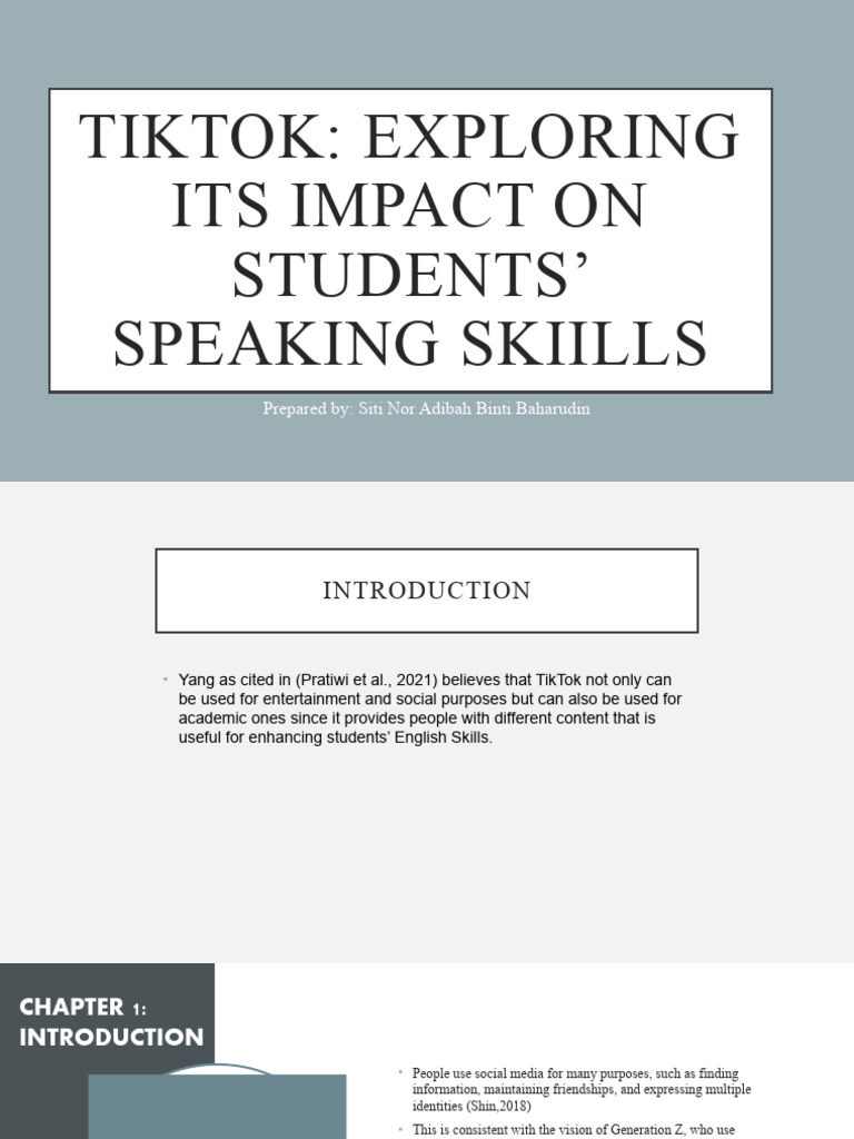 TikTok's Role in Boosting ESL Speaking Skills | PDF | English As A ...
