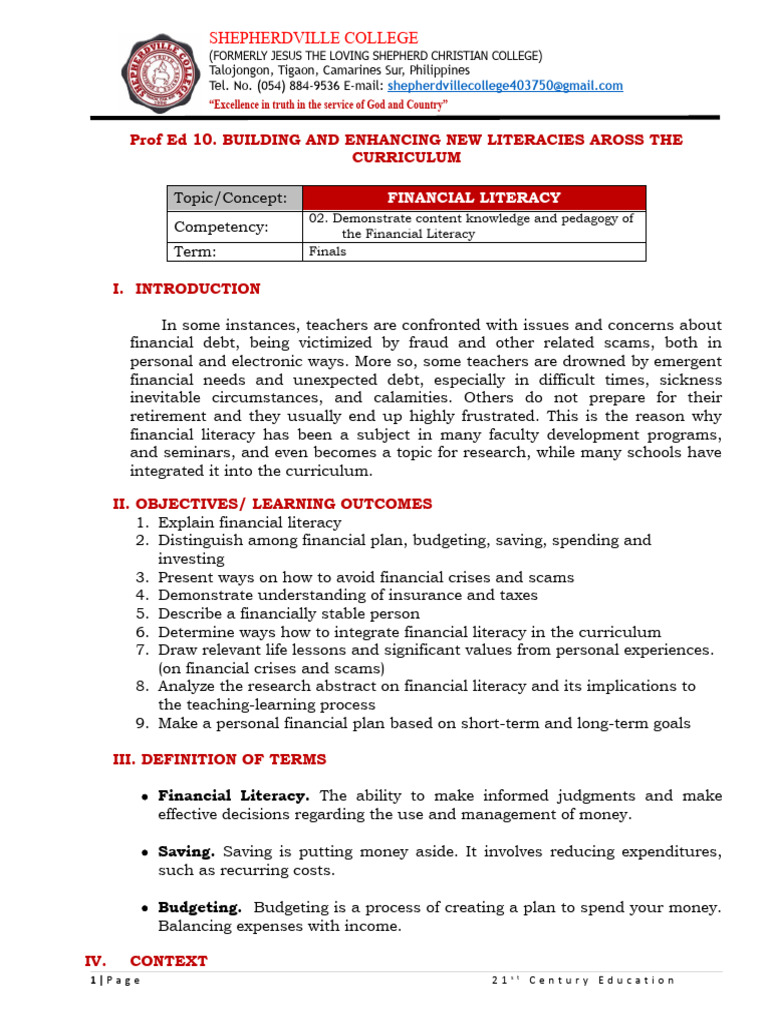 Prof Ed 10. Financial Literacy | PDF | Insurance | Life Insurance