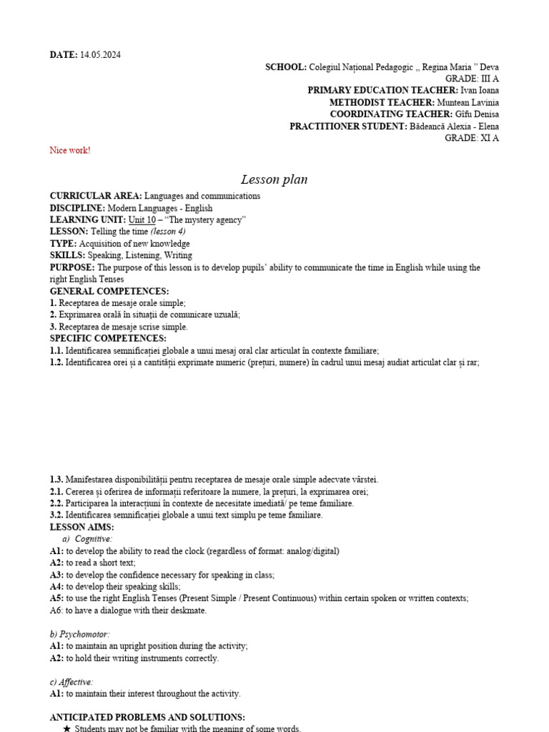 English - Clasa A III A | Download Free PDF | Human Communication | Cognition