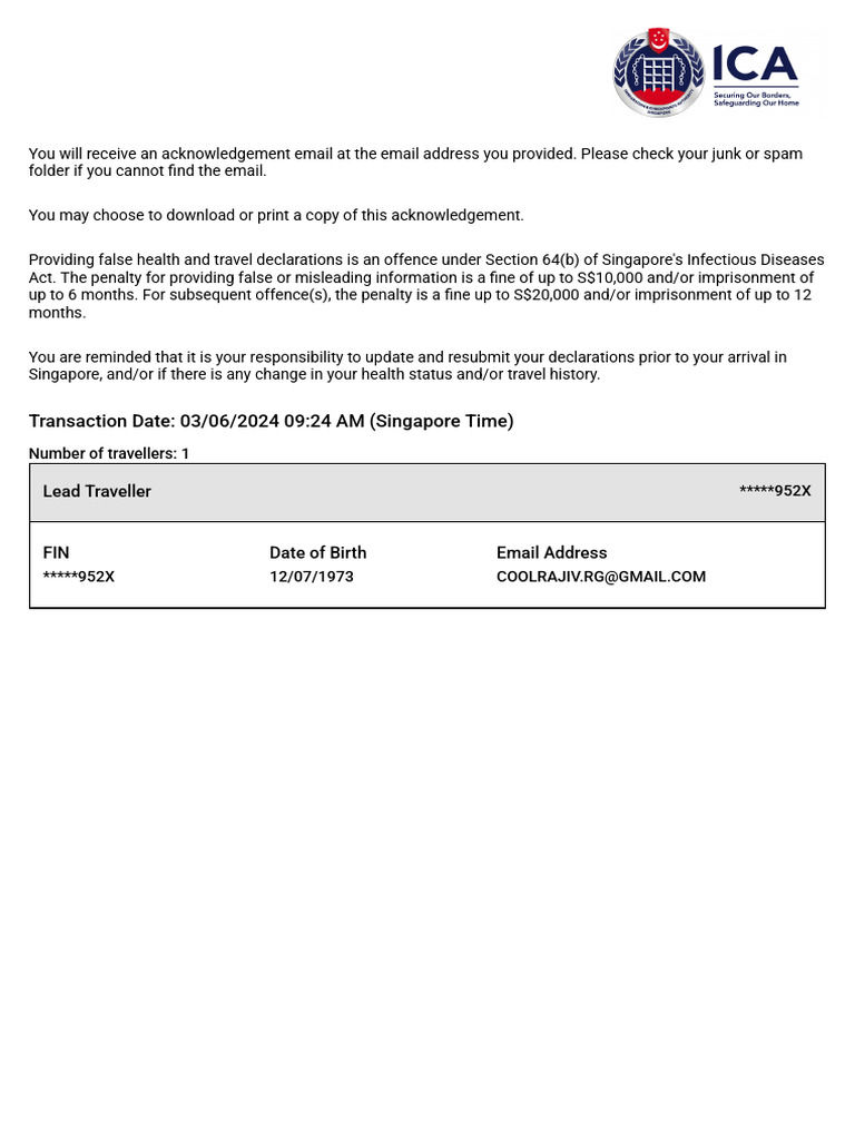 Singapore Health Declaration Guide | PDF | Finance & Money Management ...