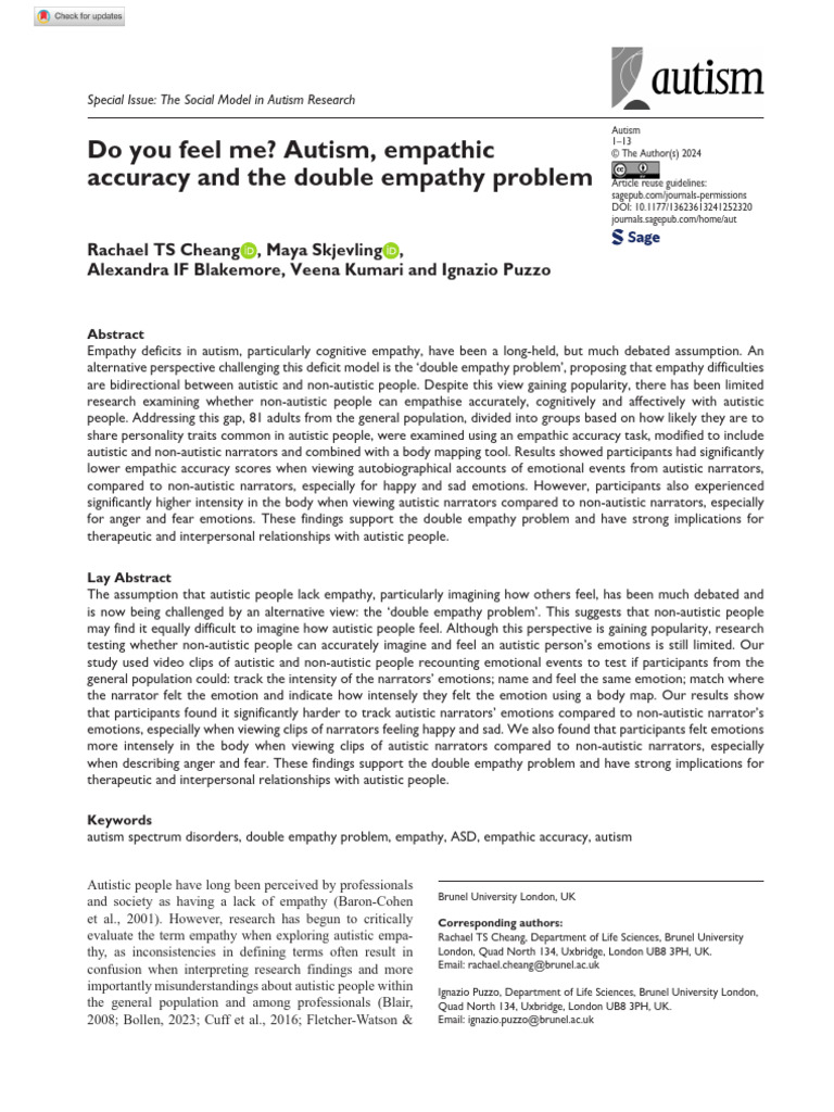 Cheang Et Al 2024 Do You Feel Me Autism Empathic Accuracy and The ...