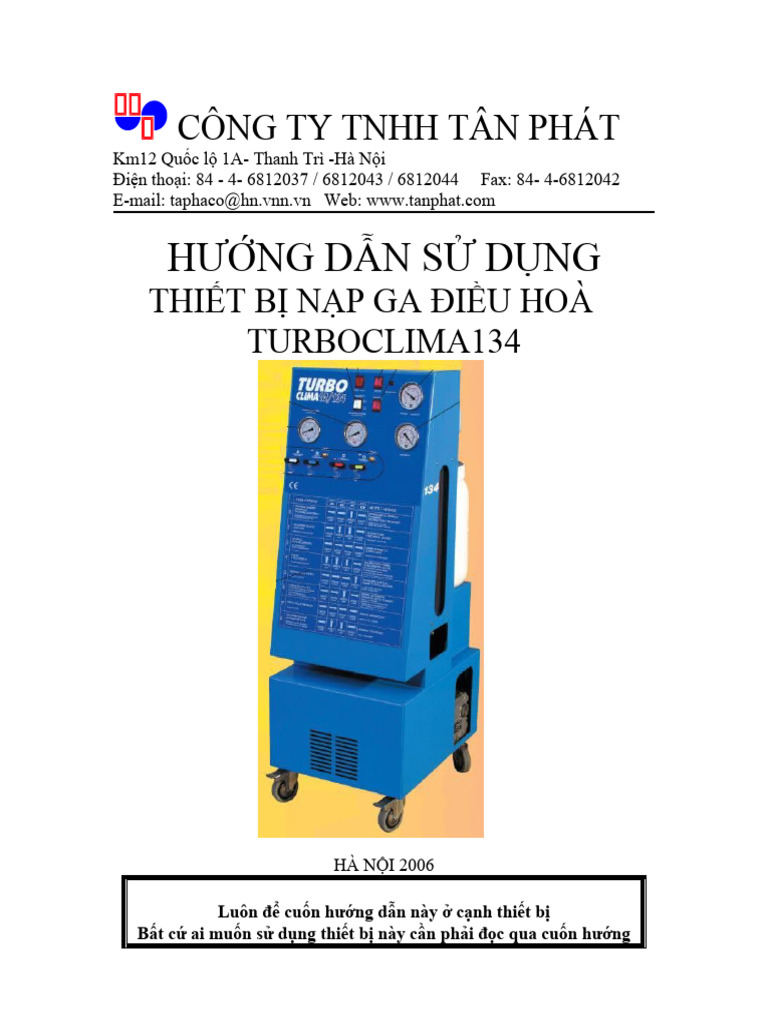 Nap Ga Dieu Hoa Turboclima 134 | PDF
