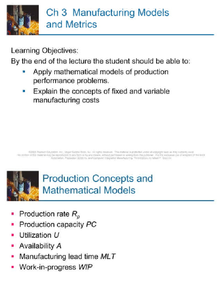 Chap 3 Manufacturing Models and Metrics | PDF