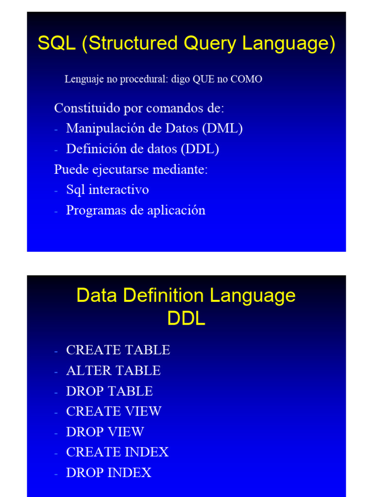 SQL_LenguajeDeDefinicion | PDF | Diseño de software | Datos de computadora