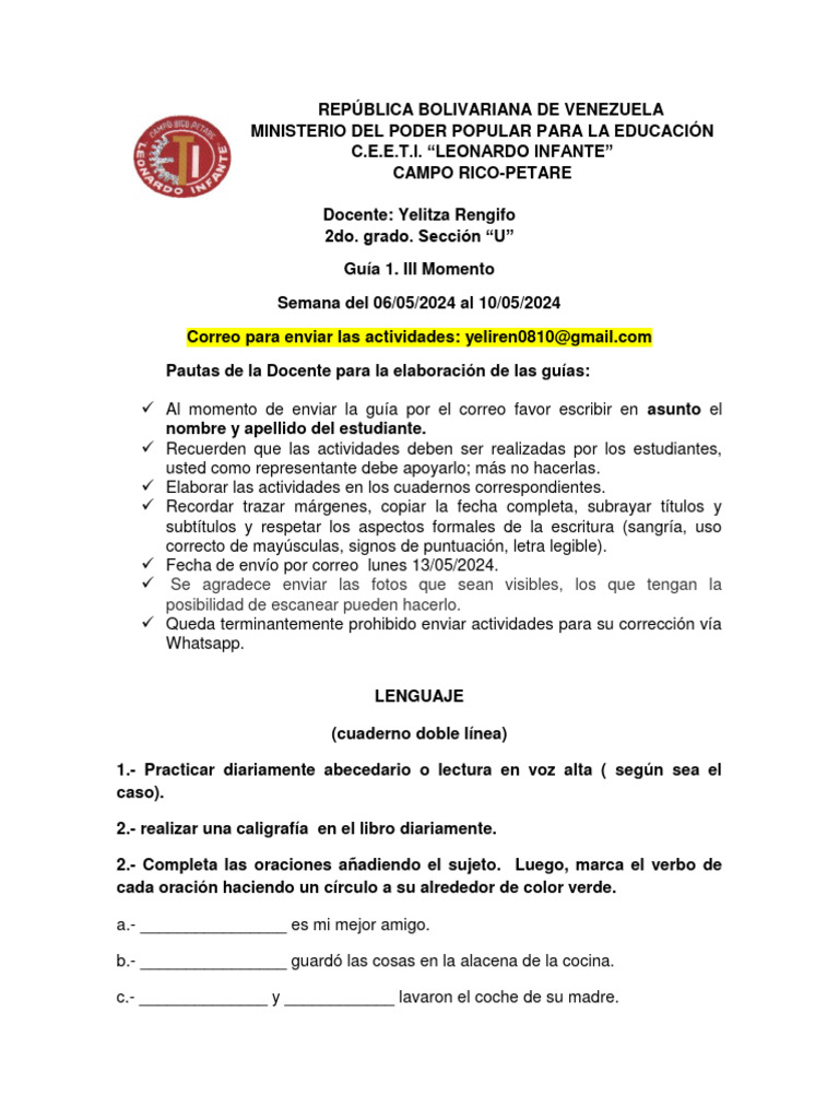 Guía 1 Eti 2do Grado | PDF | Semiótica | Notación