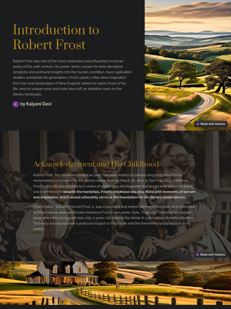 Introduction To Robert Frost | PDF | Poetry | American Poetry