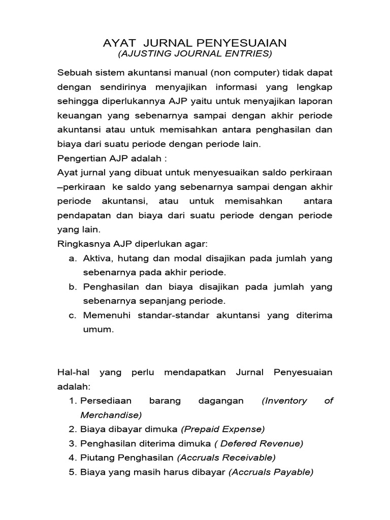 Ayat Jurnal Penyesuaian | PDF