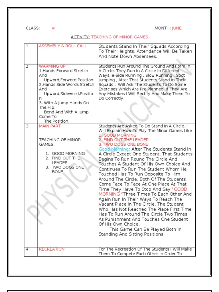 Lesson Plans 97-03 | PDF | Track And Field | Individual Sports