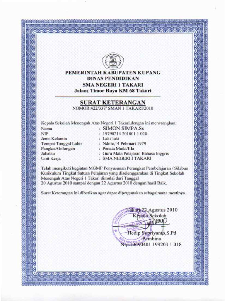 Sertifikat MGMP Agsts 2010 | PDF