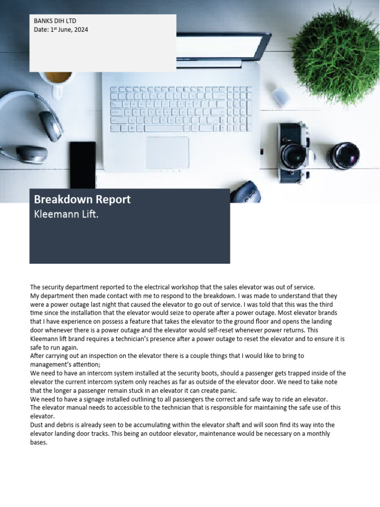 Kleemann Lift Breakdown Report Summary | PDF