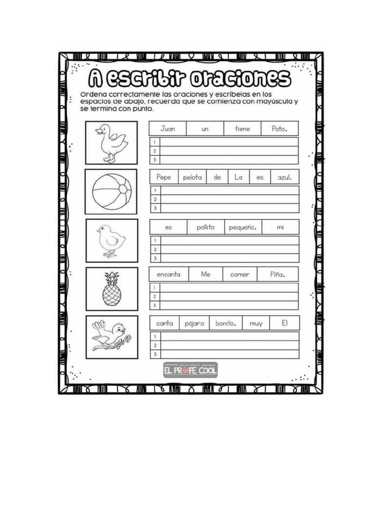 Ordena Oraciones | PDF