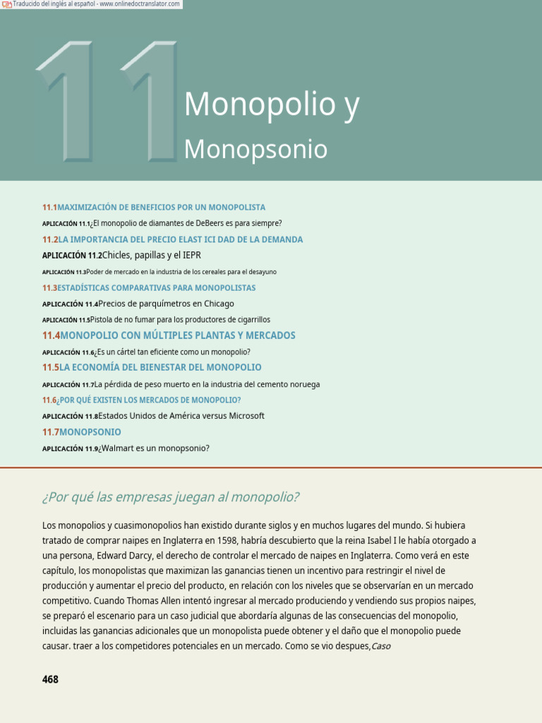 David Besanko, CAPITULO 11 ESPAÑOL | PDF | Monopolio | Mercado (economía)