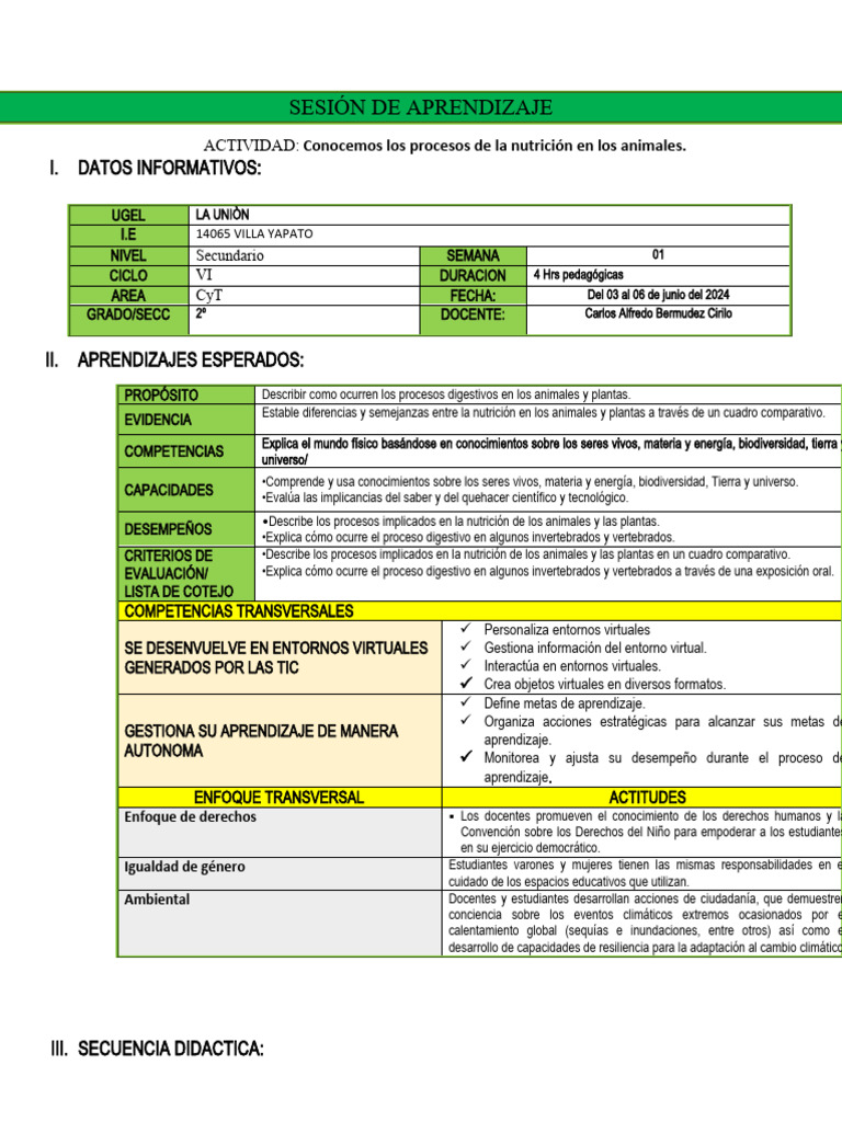 A-2º SES-ACT 1-CYT UND 2 - Sem 1 | PDF | Aprendizaje | Evaluación