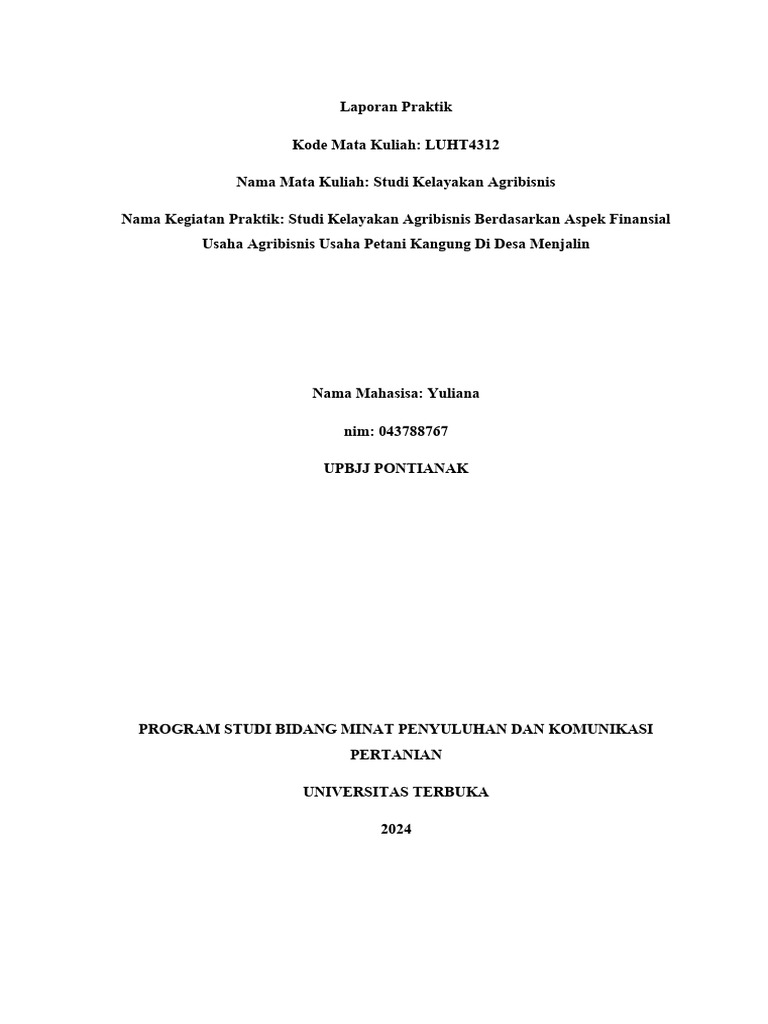 Laporan Praktik Studi Yull | PDF