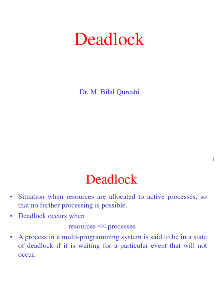 Deadlock | PDF | Algorithms And Data Structures | Algorithms