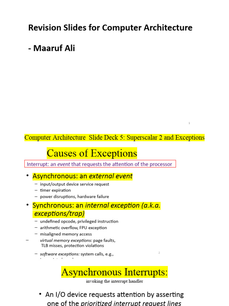 Computer Architecture Revision For Final Exam | PDF | Cpu Cache ...