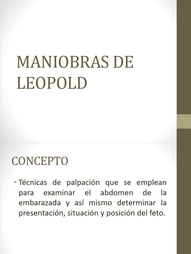MANIOBRAS DE LEOPOLD | Descargar gratis PDF | Anatomía