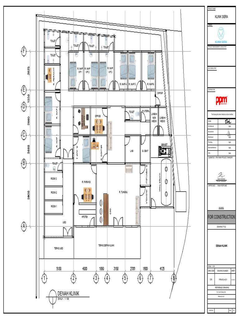 A-001 DENAH KLINIK SIERA-Layout1 | PDF | Computer Aided Design | Technical Drawing