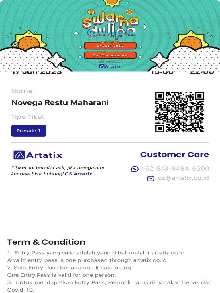 Event E-Tiket - Swarnadwipa Music Festival | PDF