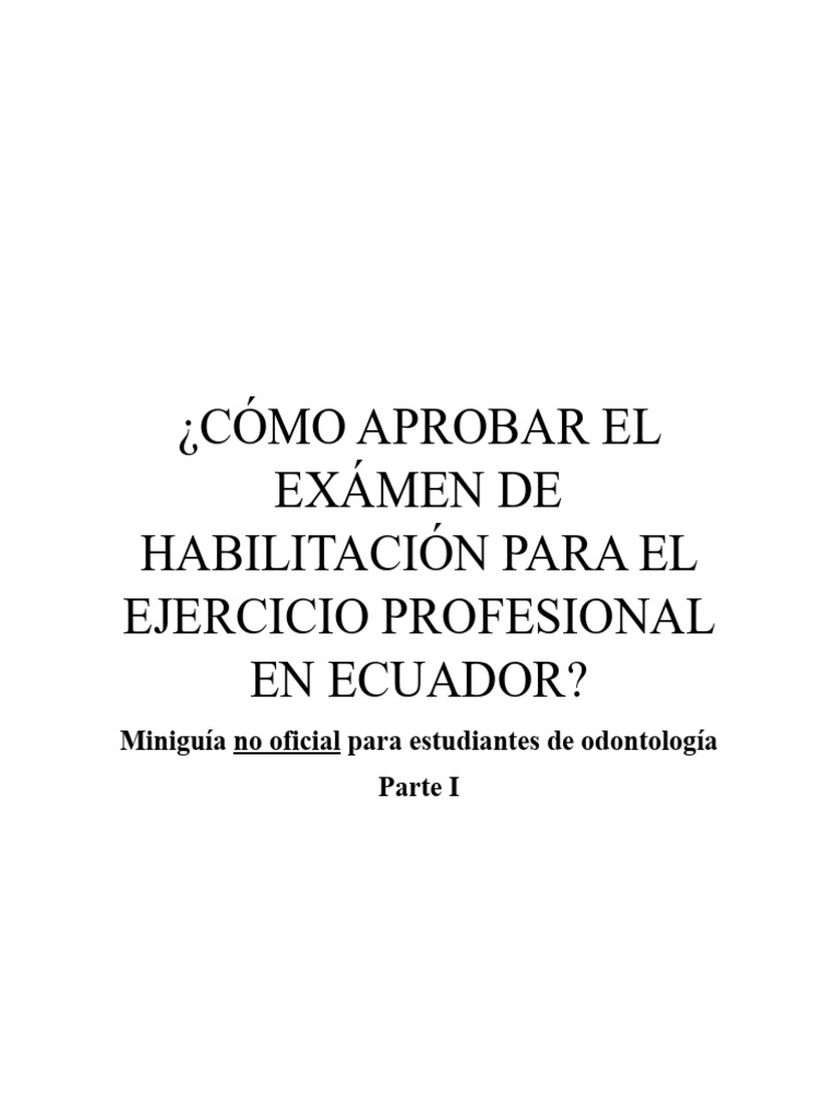 Cómo Aprobar El Exámen de Habilitación para El Ejercicio Profesional Pt1 Times New Roman | PDF ...