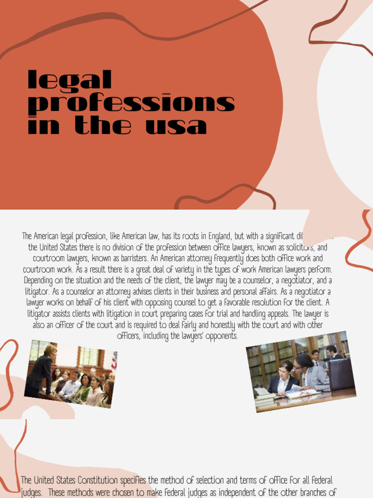 Legal Professions in The USA | PDF | Lawyer | Federal Judiciary Of The ...