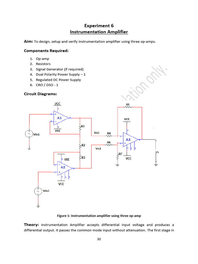 Instrumentation Amplifier | PDF | Operational Amplifier | Amplifier