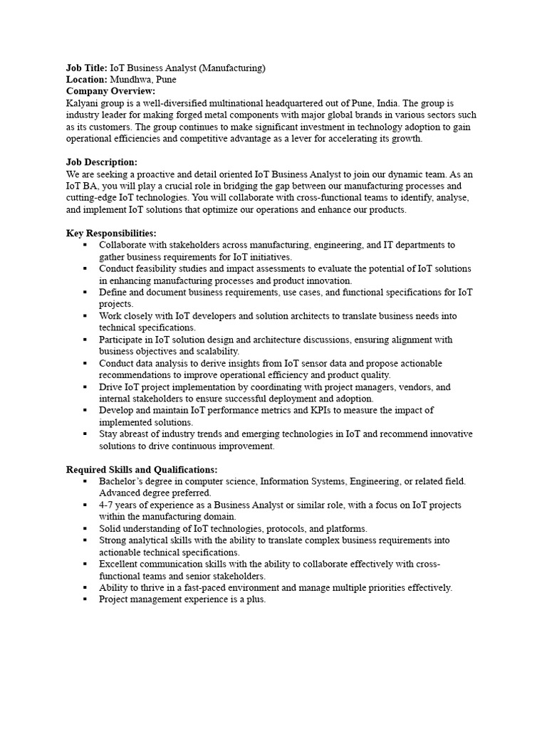 JD_IOT BA | PDF | Internet Of Things | Specification (Technical Standard)