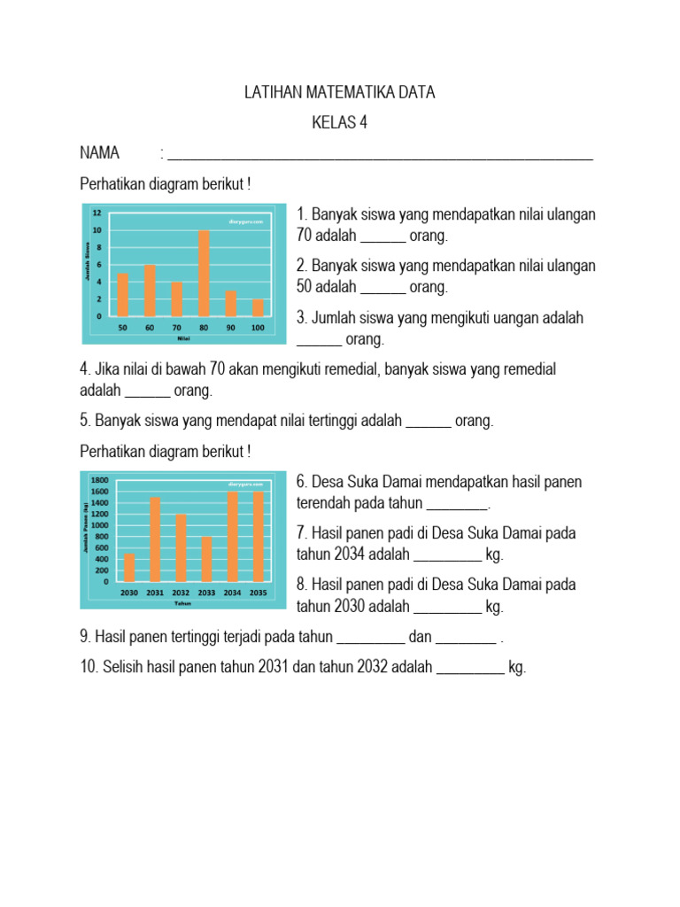 LATIHAN MATEMATIKA DATA KELAS 4 | PDF