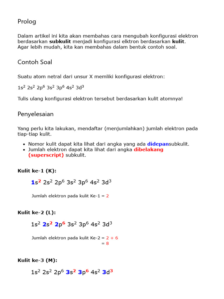 Konfigurasi Elektron Berdasarkan Kulit | PDF