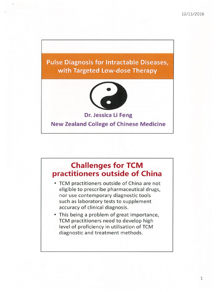 Pulse Diagnosis For Intractable Diseases | PDF