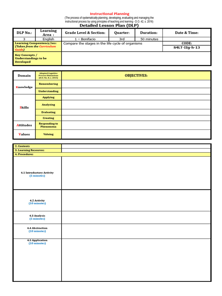 Detailed Lesson Plan for English Grade 3 | PDF | Learning | Teachers
