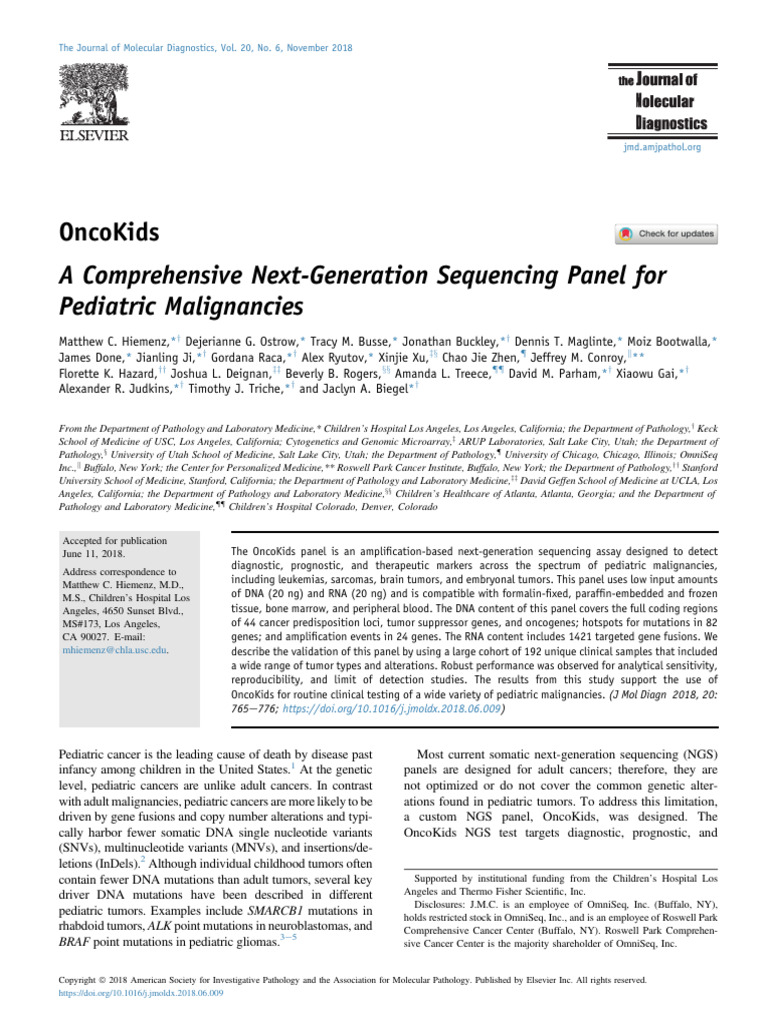 Paper NGS Pediatric | PDF | Fluorescence In Situ Hybridization | Dna ...