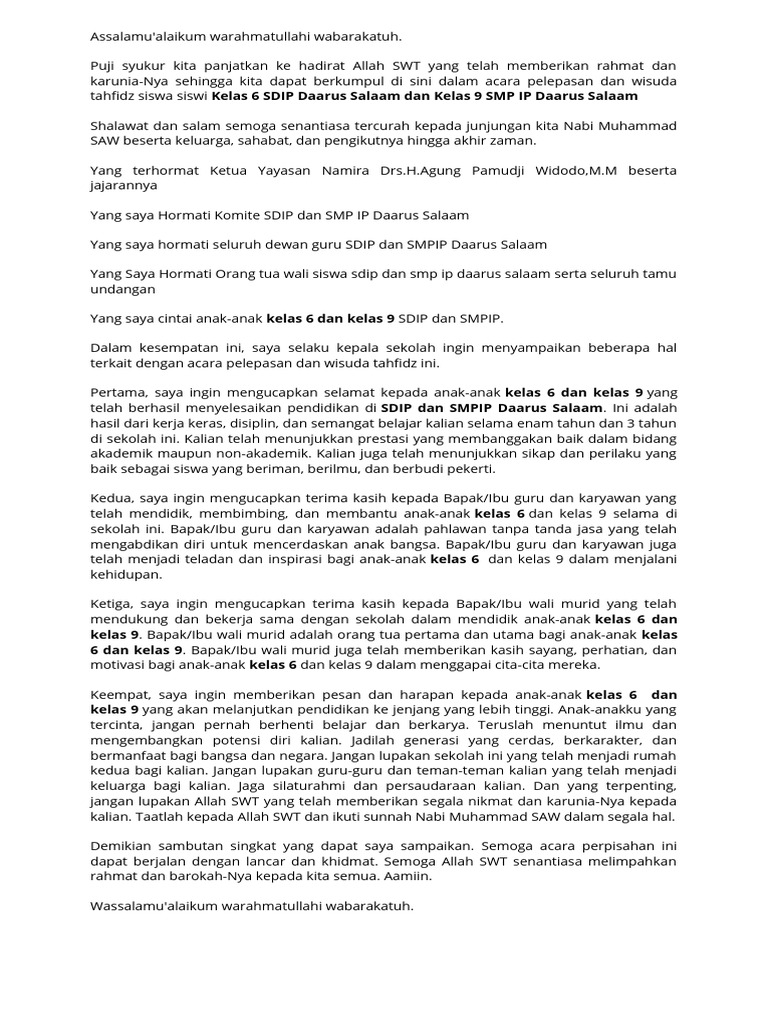 Pidato Kelulusan 2024 | PDF