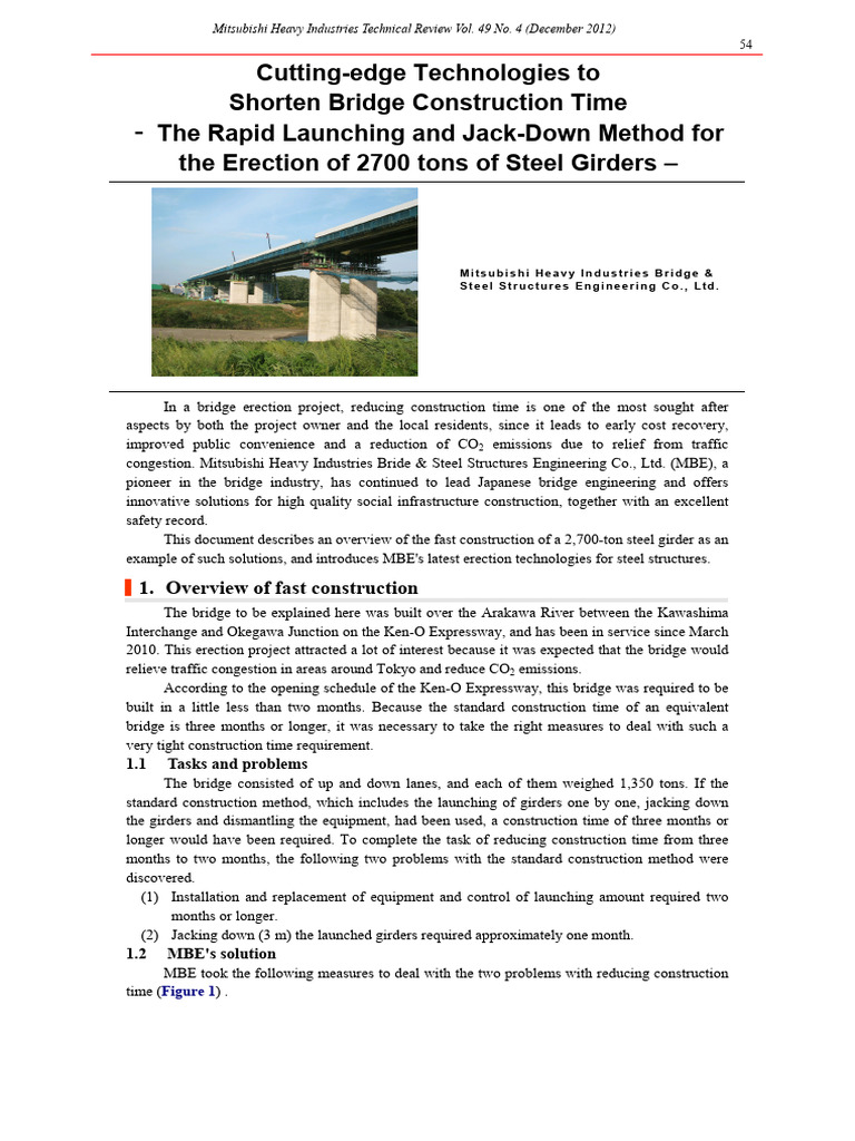 Rapid Launching and Jack Down Method For Erection of 2700 T Steel ...