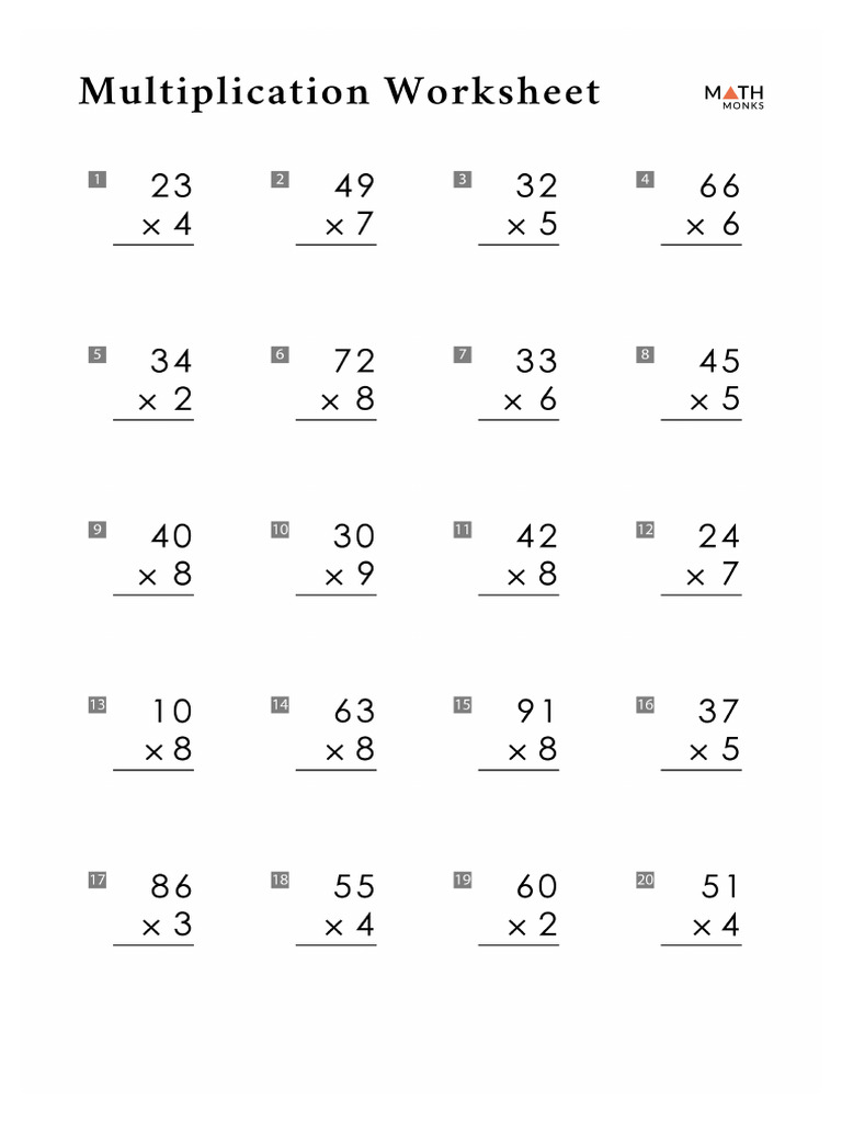 Multiplication Worksheets Grade 3 | PDF