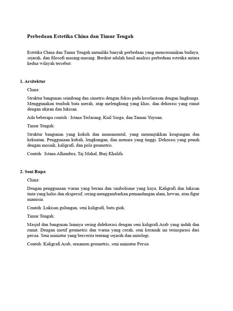 Analisis Perbedaan Estetika Dan Semiotika Antara China Dan Timur Tengah ...