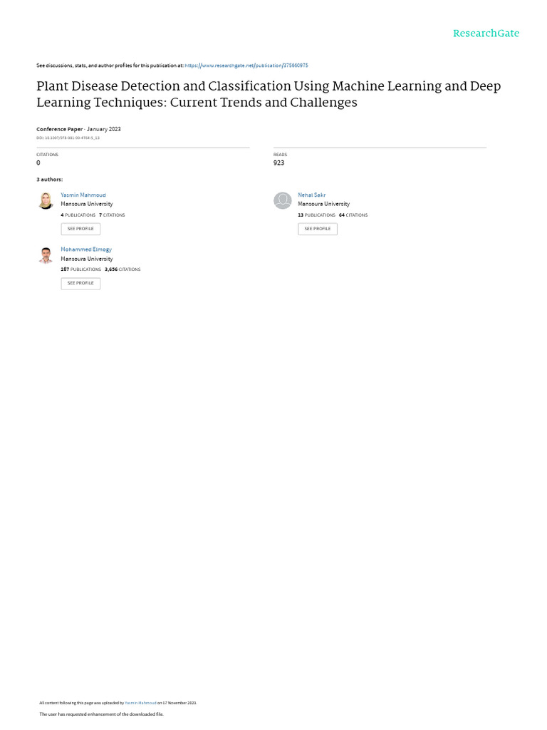 Plant Disease Detection and Classification Using Machine Learning and ...