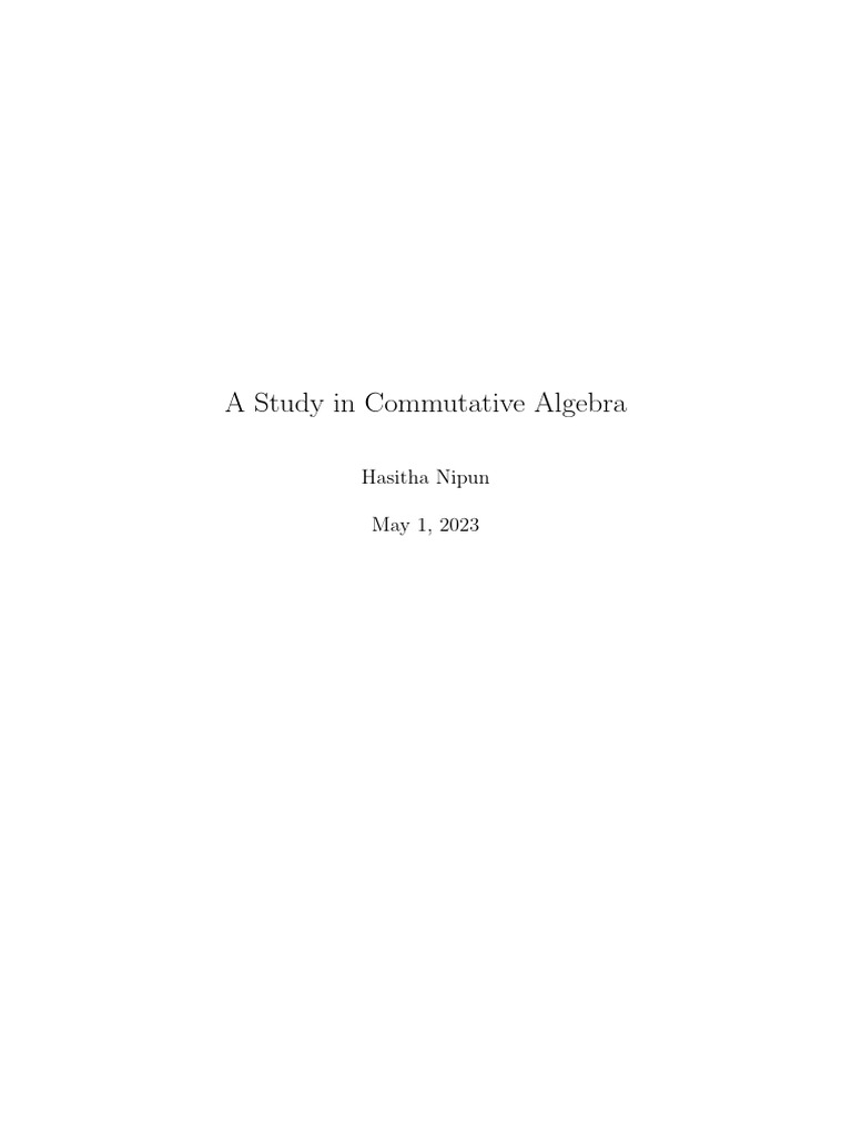 commutative algebra | PDF | Ring (Mathematics) | Module (Mathematics)