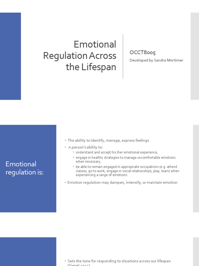 Lecture 1 Emotional Regulation | PDF | Emotions | Emotional Self Regulation