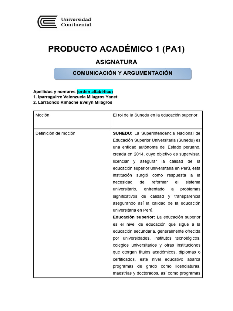 FORMATO de PA1 - YANET | PDF | Educación más alta | Universidad
