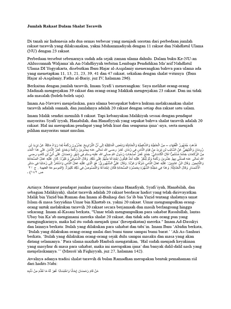 Rakaat Terawih | PDF