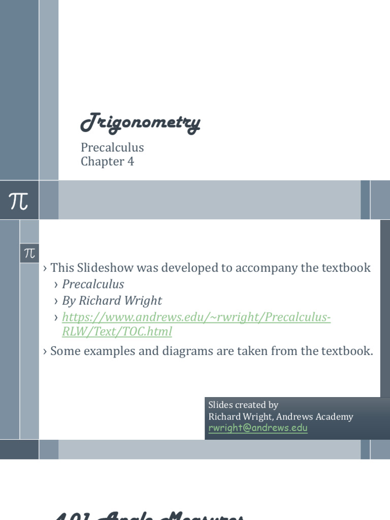 Trigonometry Concepts and Applications | PDF | Angle | Elementary Geometry