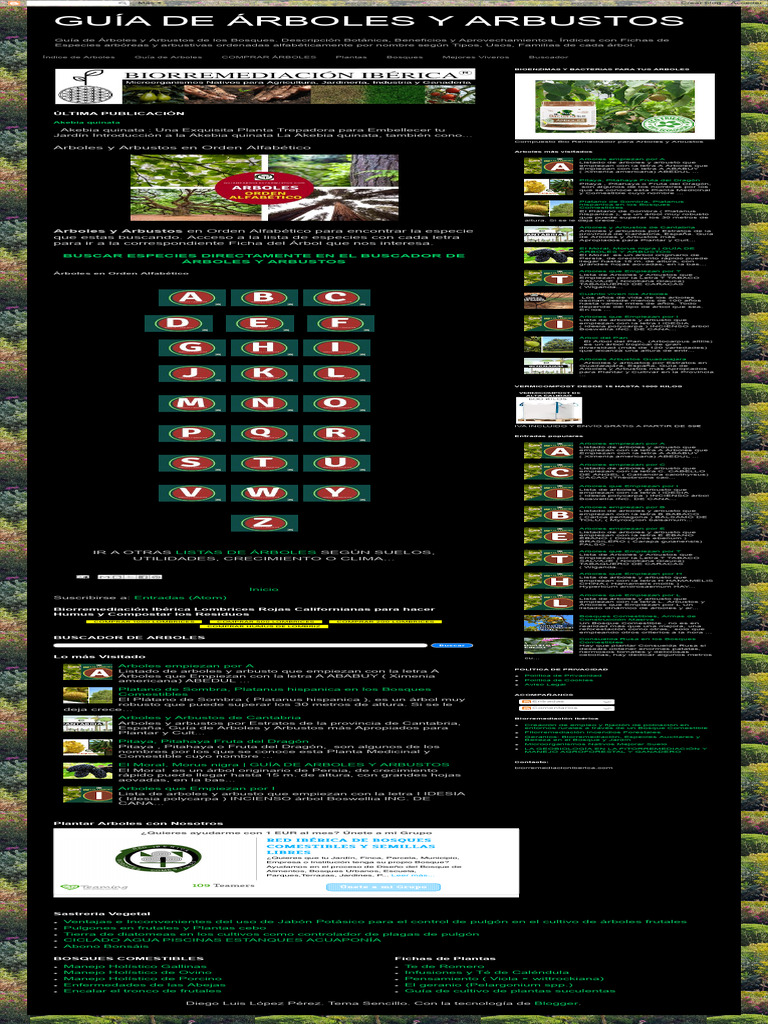 GUÍA DE ÁRBOLES Y ARBUSTOS Arboles y Arbustos en Orden Alfabético | Descargar gratis PDF ...