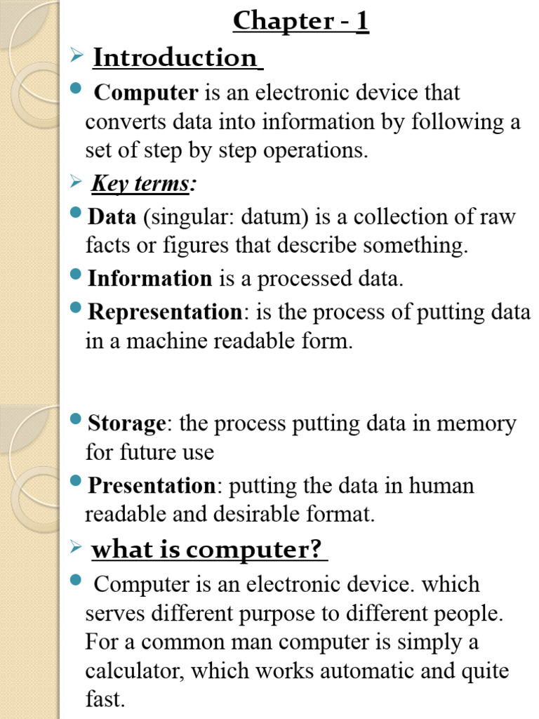 Introduction to Computer | PDF | Computer Data Storage | Computer Network