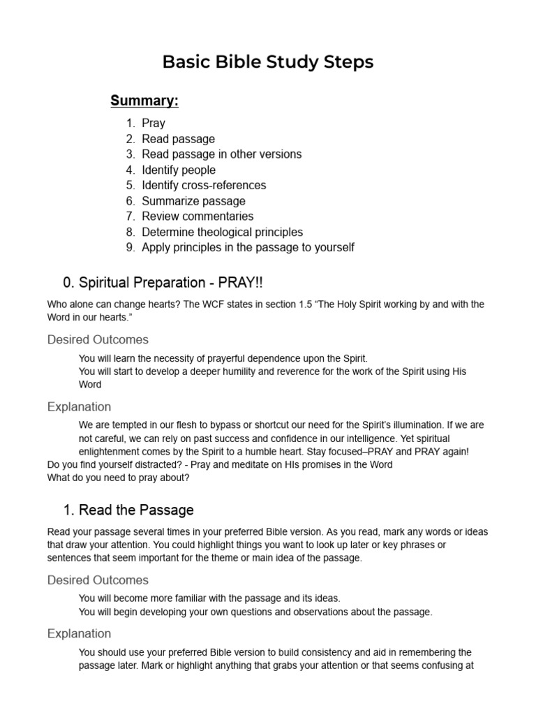Basic Bible Study Steps | PDF | Exegesis | Translations