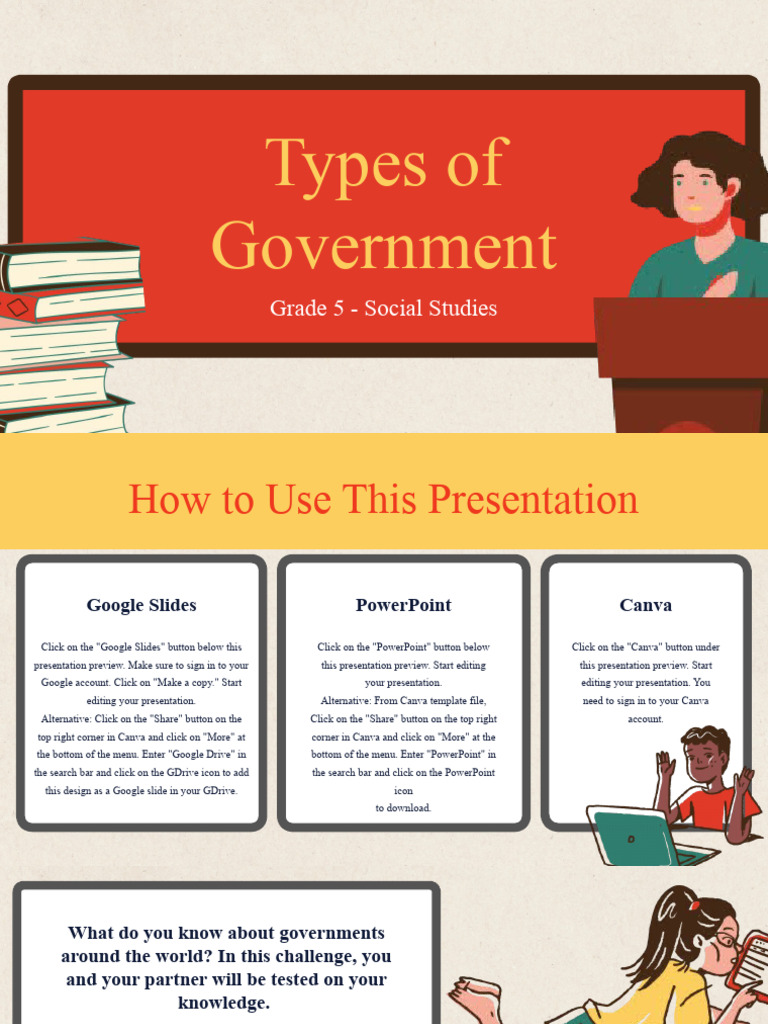 Types of Government Lesson | PDF | Dictatorship | Monarchy